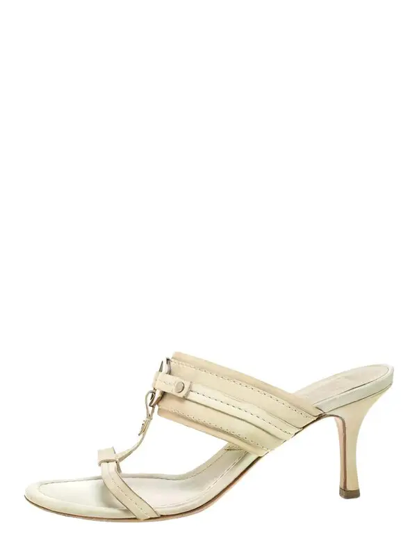 Dior Cd-logo Leather Sandals - Neutrals