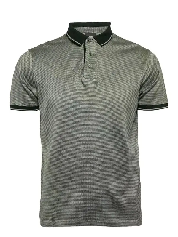 Emporio Armani Buttoned Placket-knit Polo Shirt - Grey