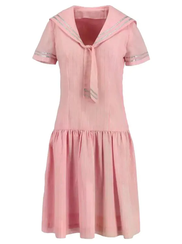 Vintage Cotton Midi Dress - Pink