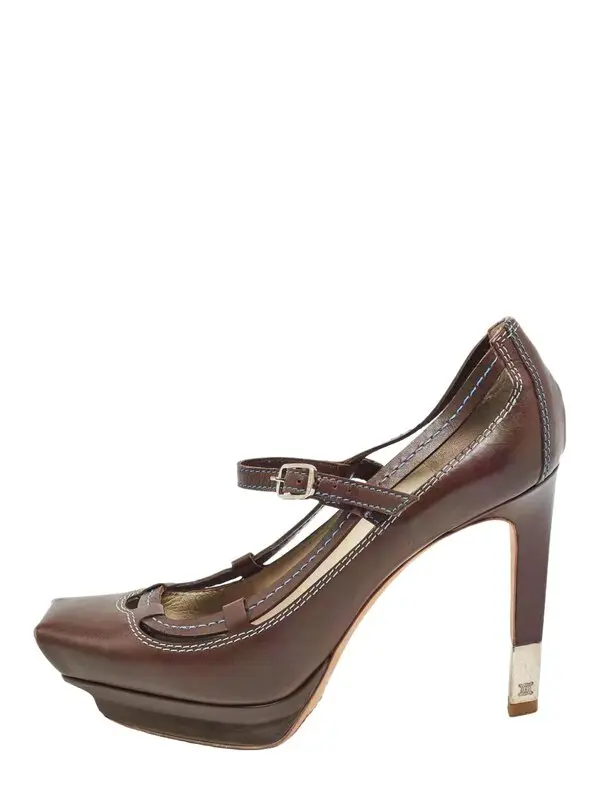 Celine Leather Heeled Pumps - Brown