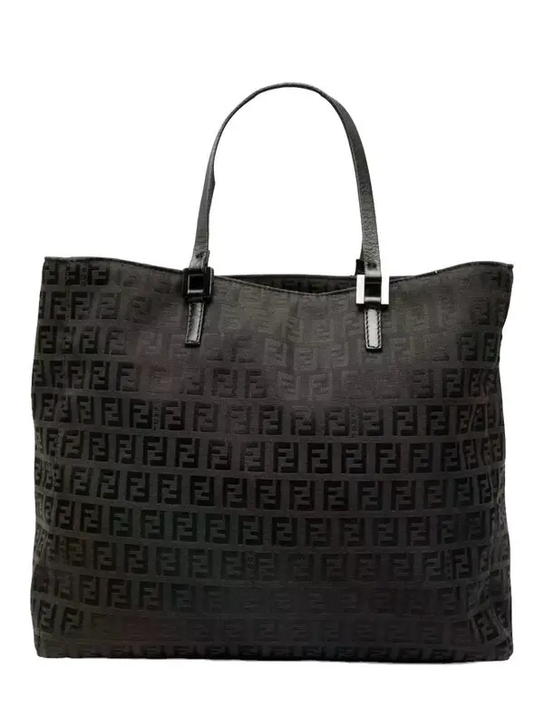 Fendi Zucchino Canvas Tote Bag - Black