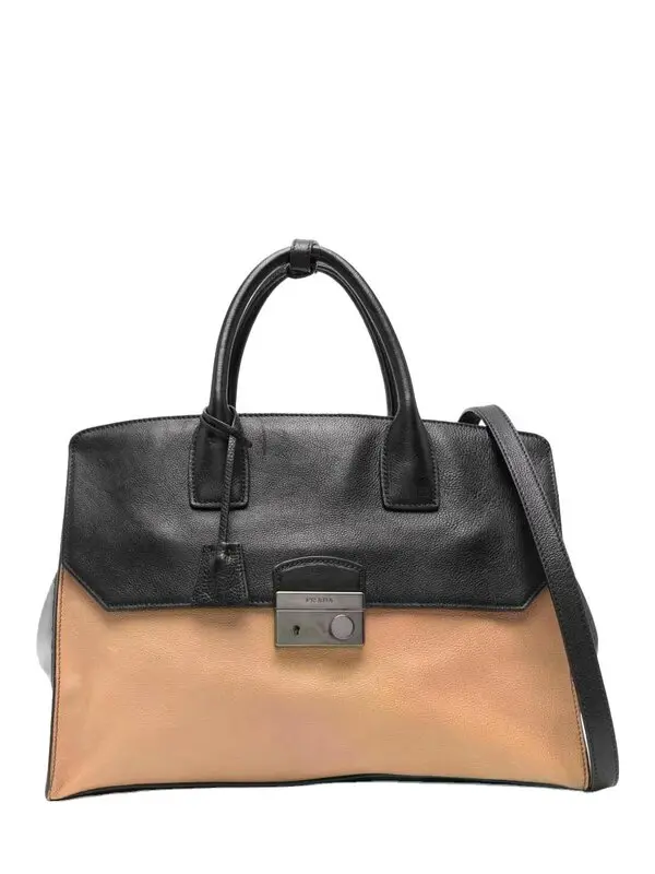 Prada 2010s Leather Top Handle Bag - Black