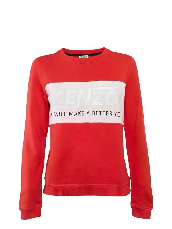 Kenzo Logo Embroidered Sweatshirt - Red