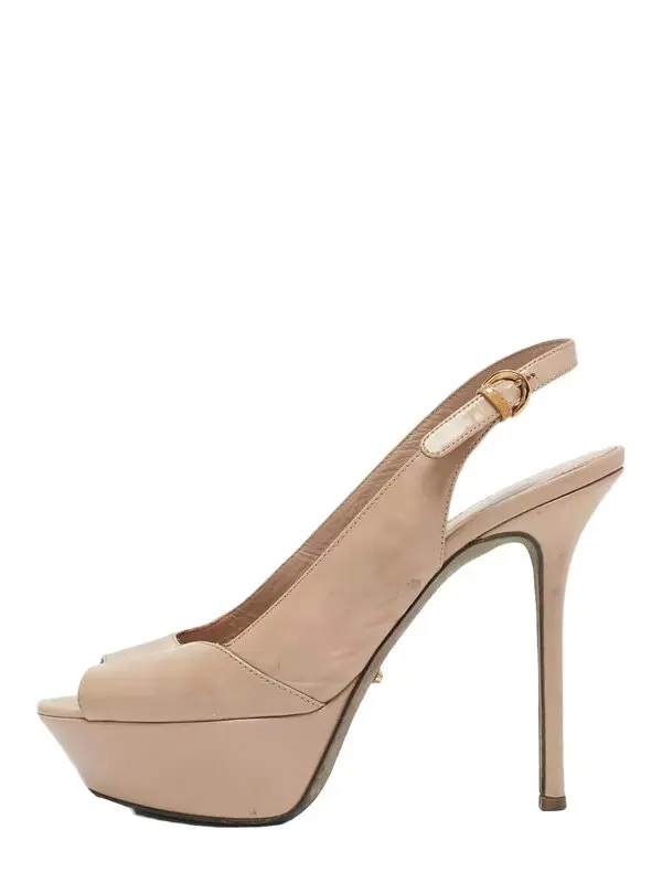 SERGIO ROSSI 120mm Godiva Peep-toe Slingback Platform Pumps - Neutrals