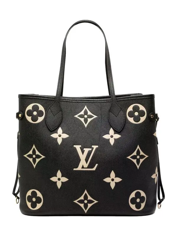 LOUIS VUITTON Bicolor Monogram Giant Empreinte Neverfull Mm Tote Bag - Black