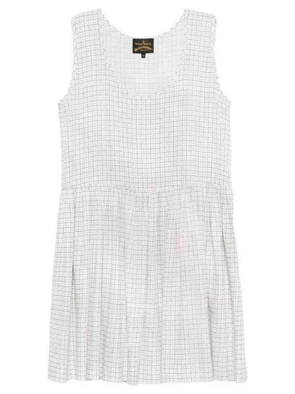 VIVIENNE WESTWOOD Grid-pattern Sleeveless Dress - White