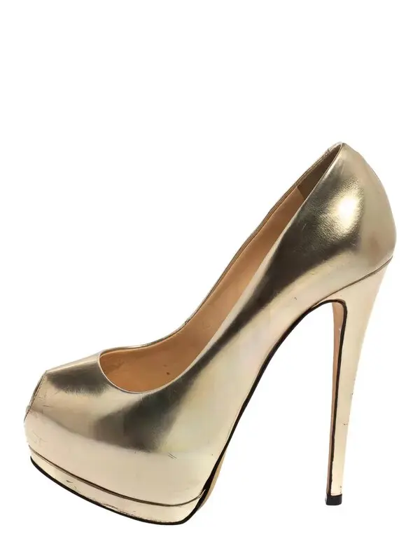 GIUSEPPE ZANOTTI Peep-toe Platform Pumps - Gold