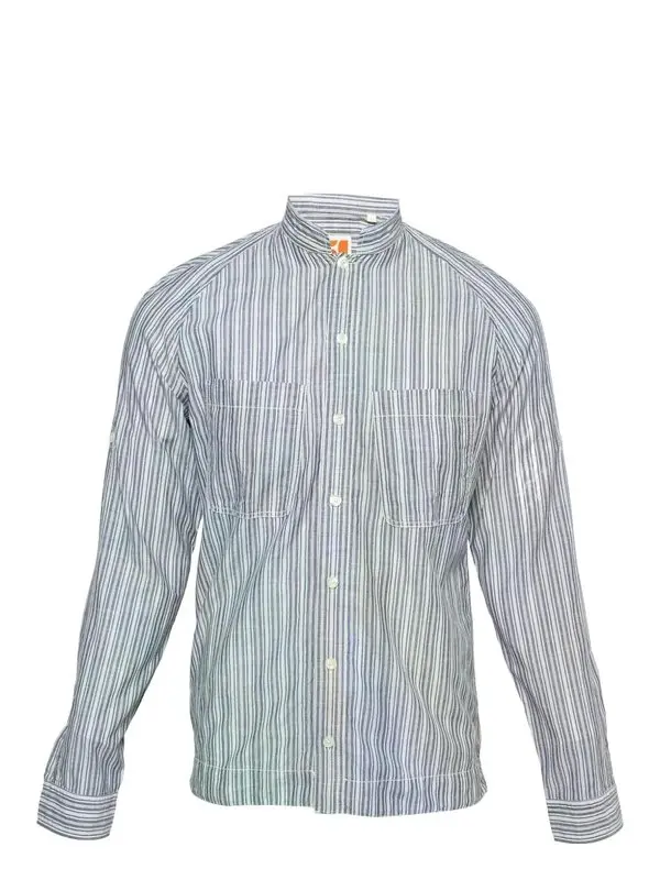 BOSS Pre-owned Striped-pattern Pockets Shirt - Blue