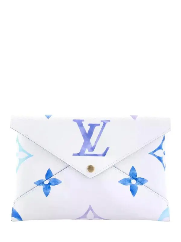 LOUIS VUITTON Kirigami Pochette Set Monogram Watercolor Giant Clutch - White
