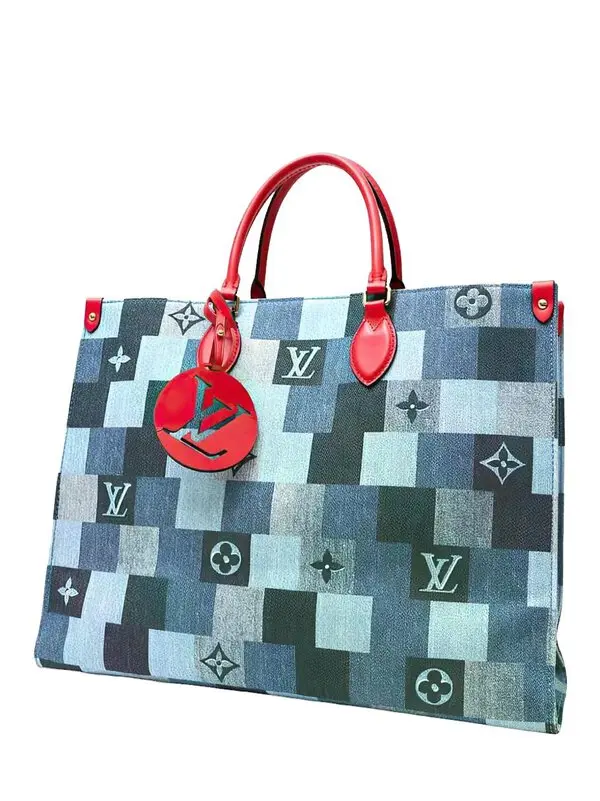 LOUIS VUITTON Pre-owned Onthego Denim Shopping Tote - Blue