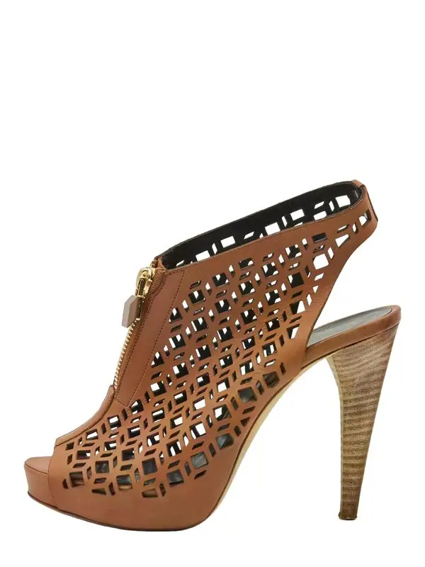 Pierre Hardy Laser-cut Zip Booties - Brown