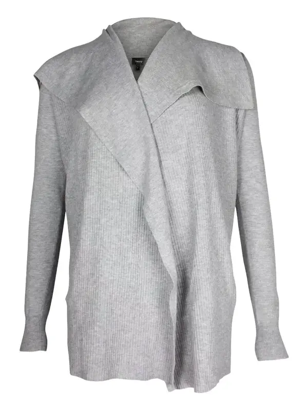 Theory Ribbed Knit Cardigan - Grey