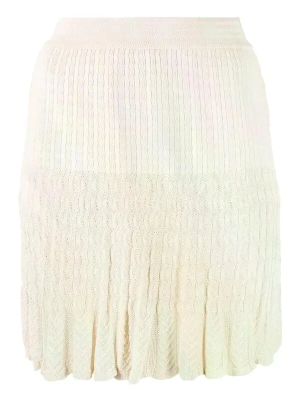 Alaïa 1990s Cable Knit Miniskirt - Neutrals