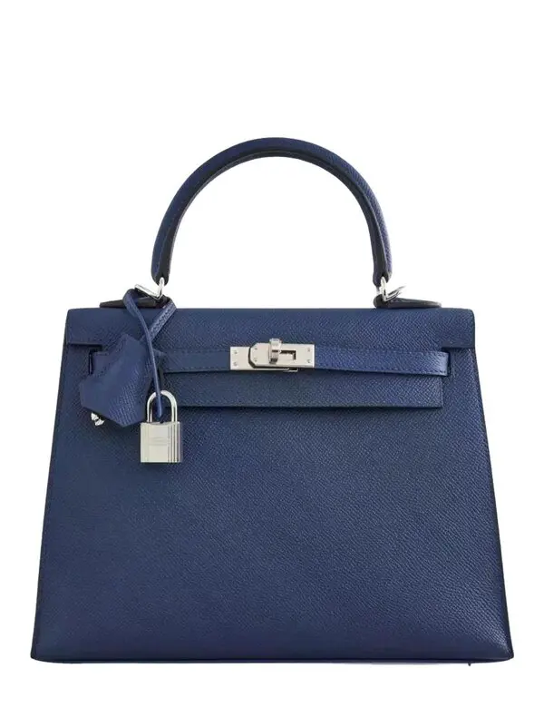 Hermès Kelly Sellier 25 Epsom-leather Palladium-hardware Tote Bag - Blue