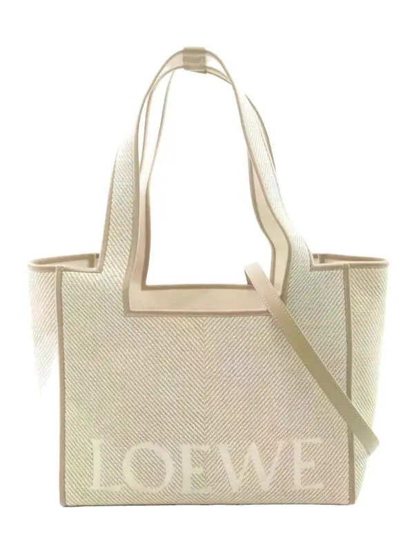 Loewe 2020s Medium Font Tote Handbag - Neutrals