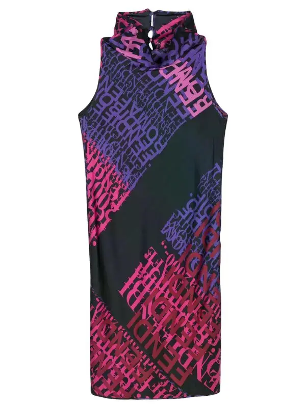 Fendi 2000s Logo-print Silk Dress - Pink