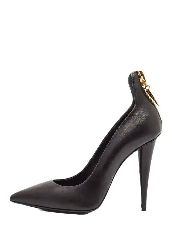 GIUSEPPE ZANOTTI Leather Zip Heeled Pumps - Black