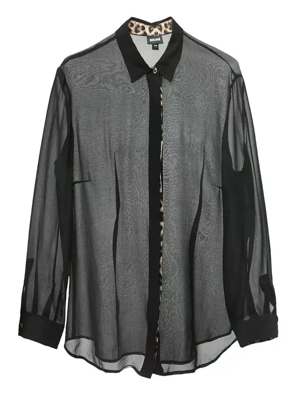 Just Cavalli Semi-sheer Blouse - Black
