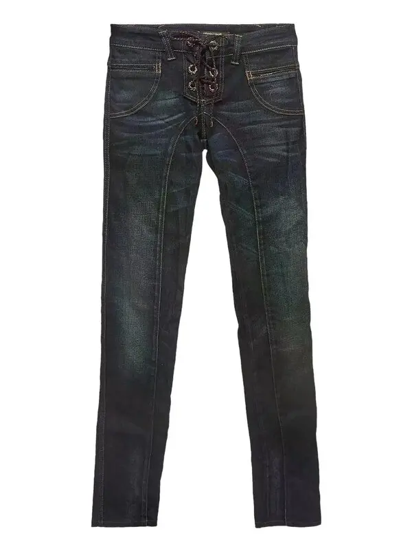 Roberto Cavalli Lace-up Jeans - Blue