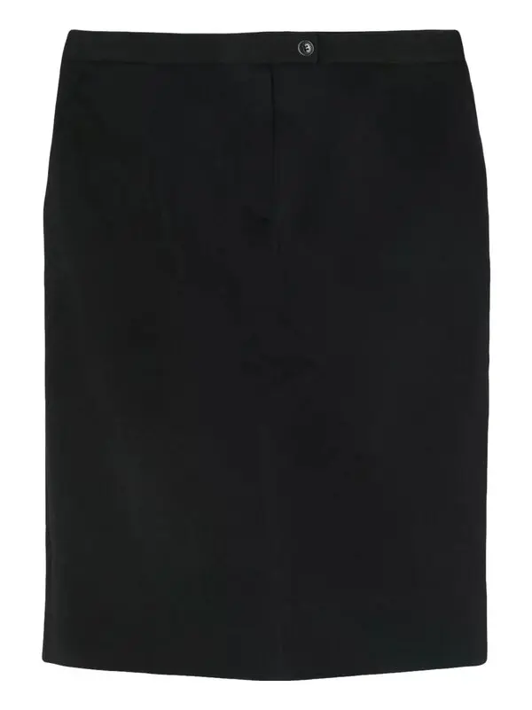 Burberry 2000s Wool Pencil Skirt - Black
