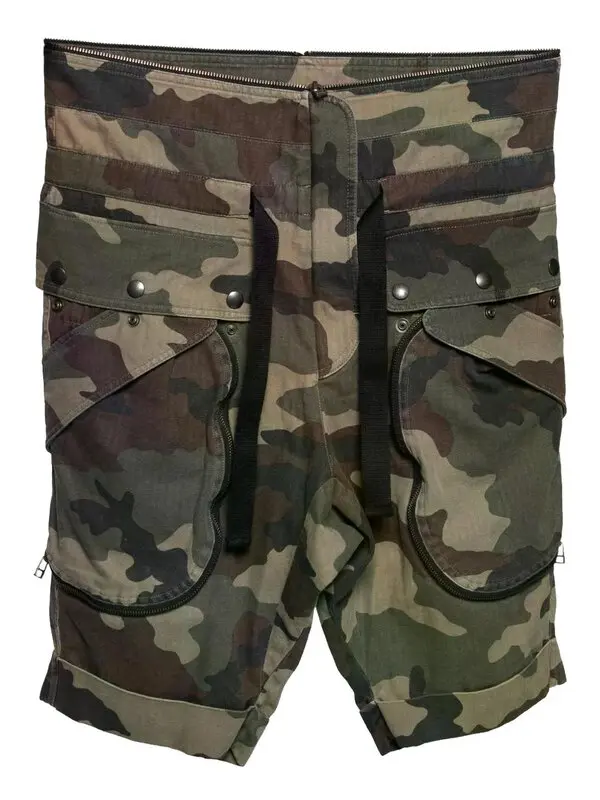 Faith Connexion Camouflage Cargo Shorts - Green