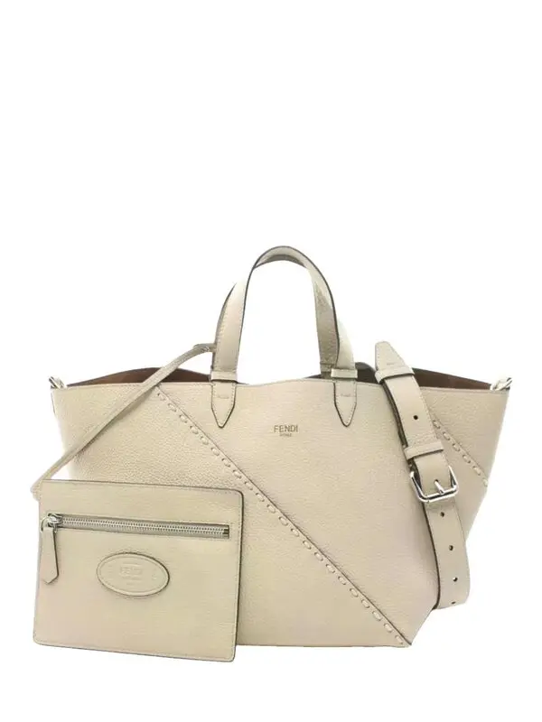 Fendi Selleria Diagonal Two-way Handbag - Neutrals