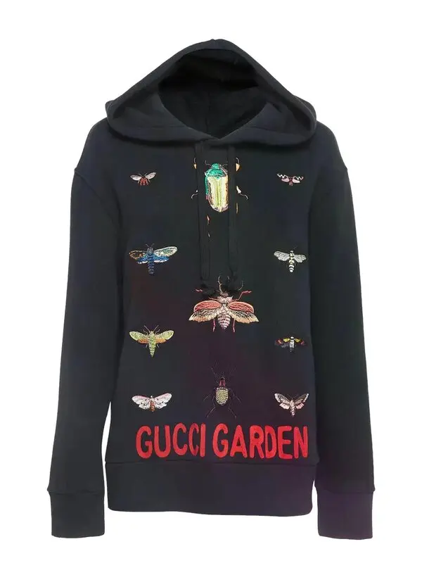 Gucci Embroidered Hoodie - Black