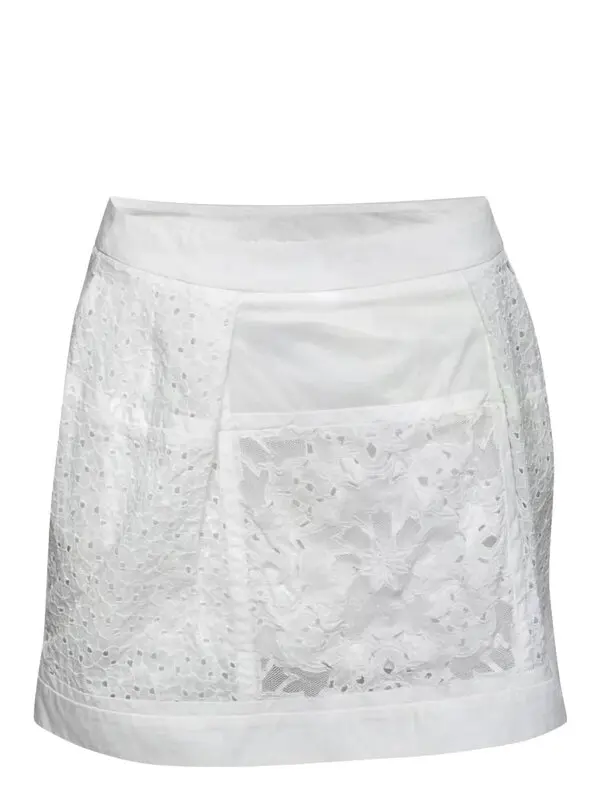 Roberto Cavalli Vintage Lace-panel Skirt - White