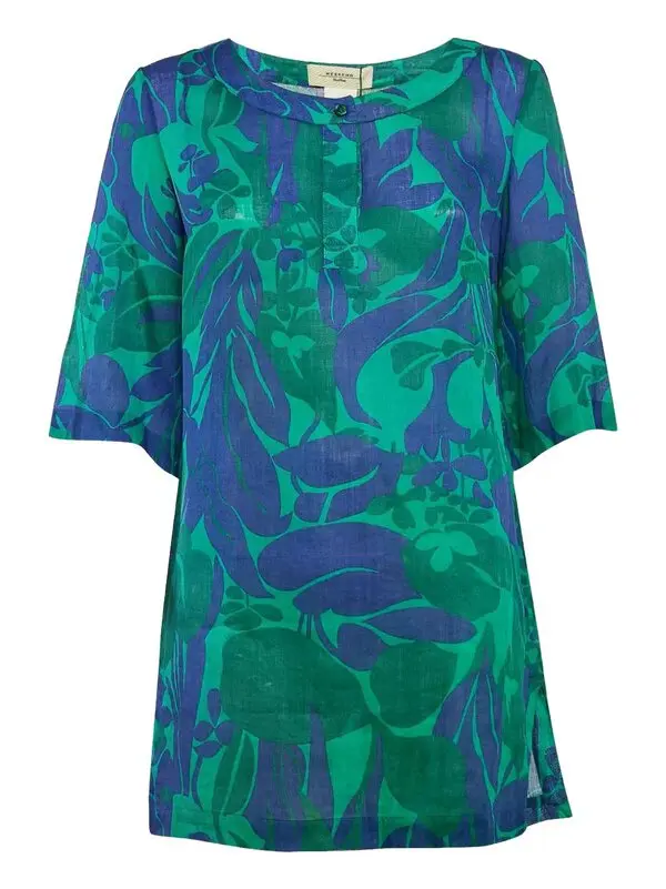 Max Mara Floral Print Top - Green