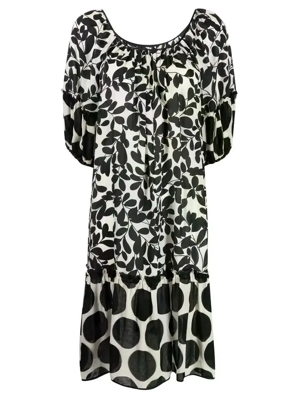Dolce & Gabbana 2000s Graphic-print Silk Dress - Black