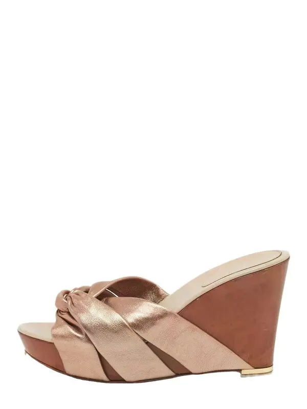 SERGIO ROSSI 110mm Knotted Leather Sandals - Pink