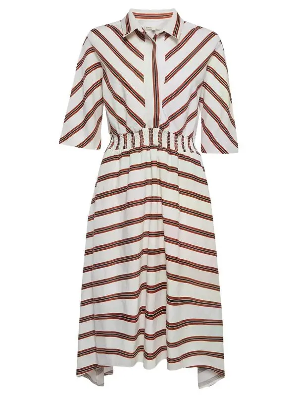 Maje Stripe-pattern Midi Dress - White