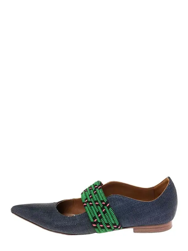 MALONE SOULIERS Braided-strap Ballet Flats - Blue