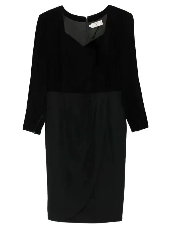 Valentino Garavani 1990s Velvet-bodice Dress - Black