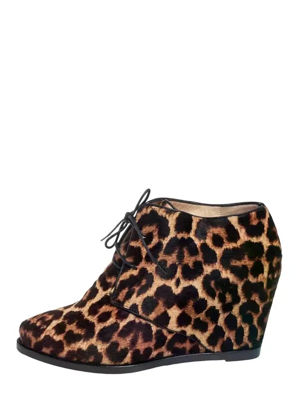 CHRISTIAN LOUBOUTIN 70mm Lady Schuss Leopard-print Wedge Boots - Brown