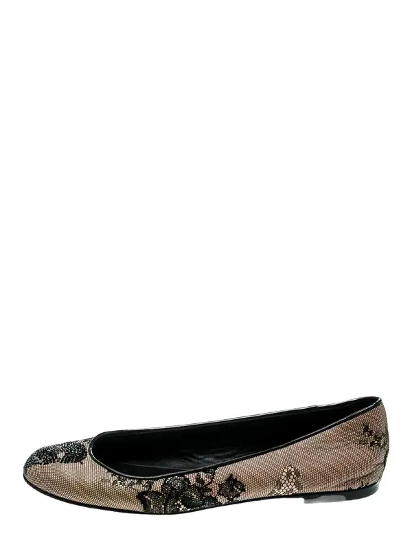 GIUSEPPE ZANOTTI Lace Ballet Flats - Brown