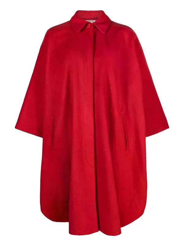 A.N.G.E.L.O. VINTAGE CULT 1970s Wool Cape With Corduroy Detailing - Red
