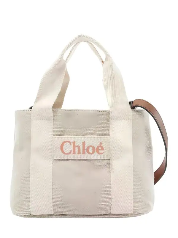 Chloé Logo Detail Tote Bag - Neutrals