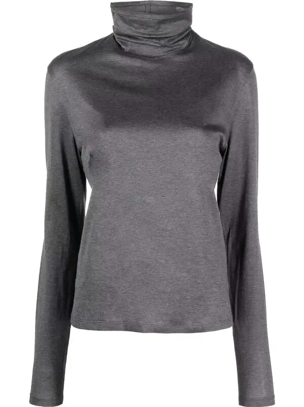 Saint Laurent 2000s Roll-neck Long-sleeve T-shirt - Grey