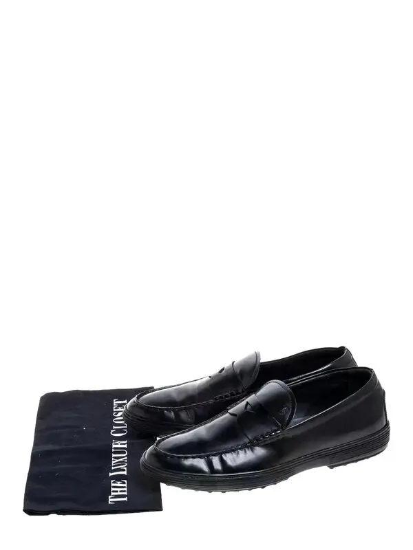 TOD'S Patent Leather Penny Keeper Loafers - Black