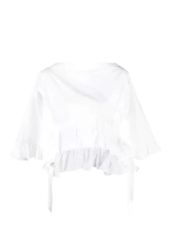 Comme Des Garçons 2010s Draped Ruffled Blouse - White