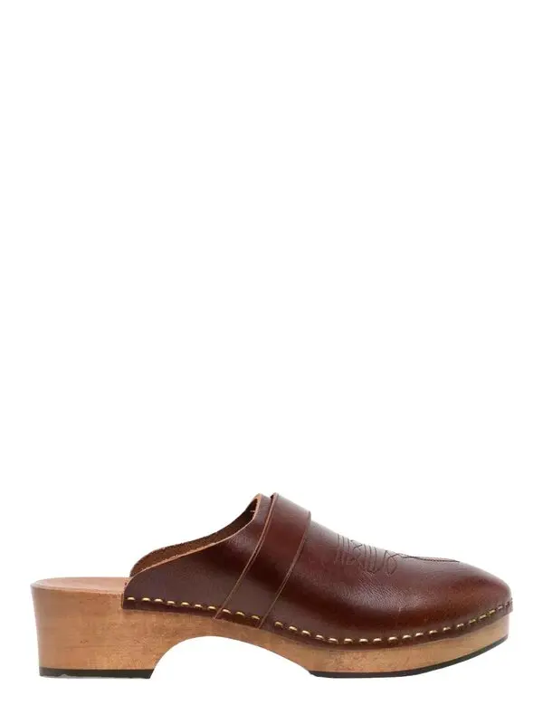 Saint Laurent 50mm Leather Mules - Brown