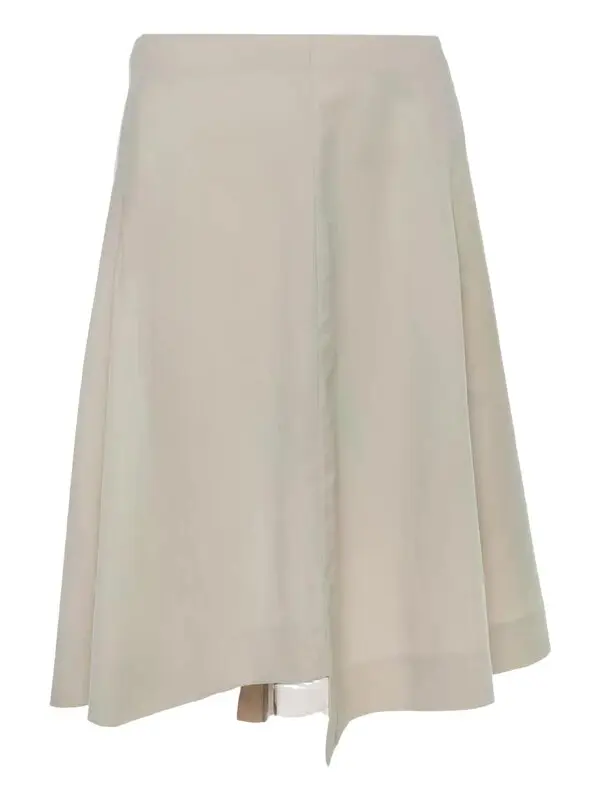 Saint Laurent Asymmetrical Wool Skirt - Neutrals