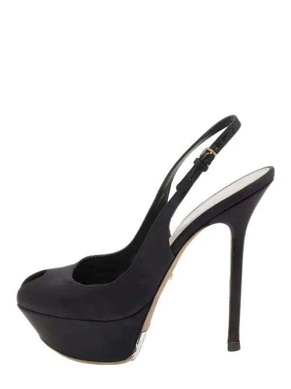 SERGIO ROSSI Vintage 120mm Satin Pumps - Black