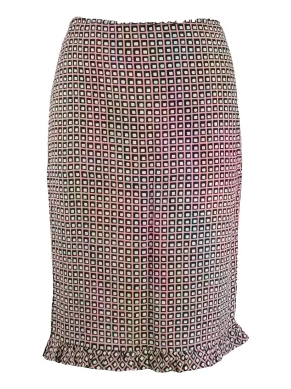 Marni Checkered Ruffled Skirt - Pink