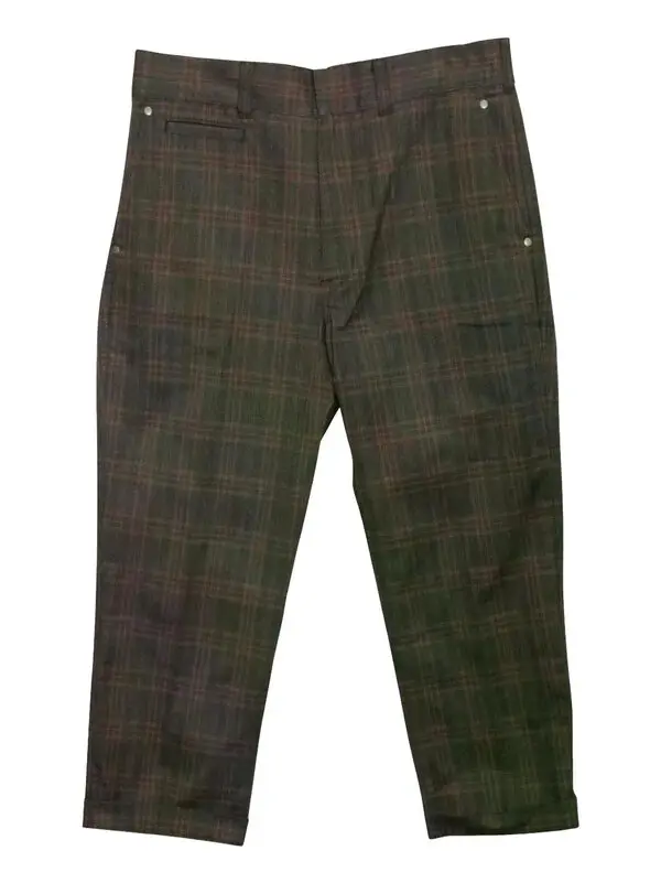 Junya Watanabe Plaid Cotton Trousers - Brown