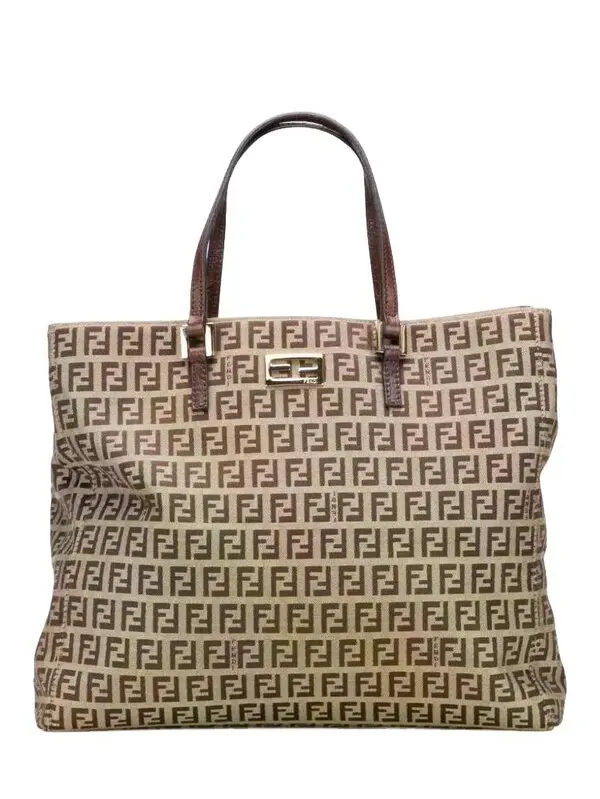 Fendi Zucchino Canvas Tote Bag - Brown