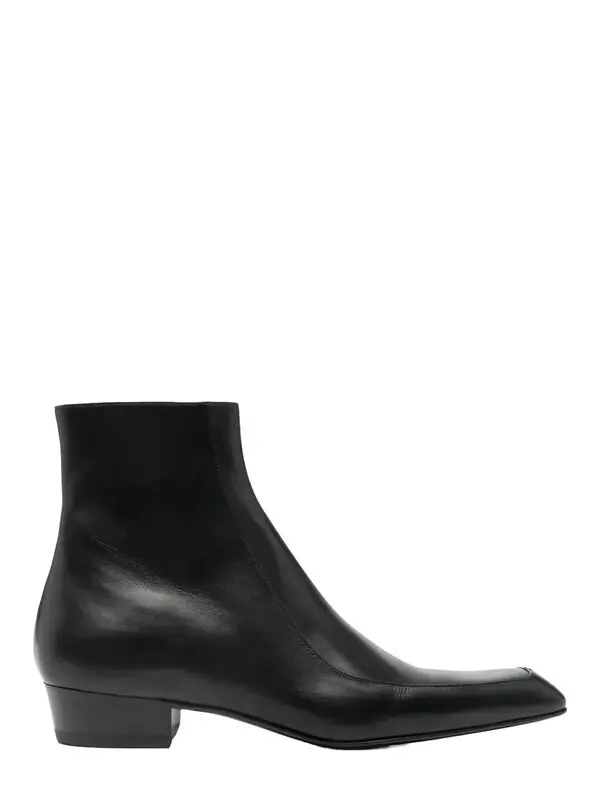 Saint Laurent Augustin Square-toe Boots - Black