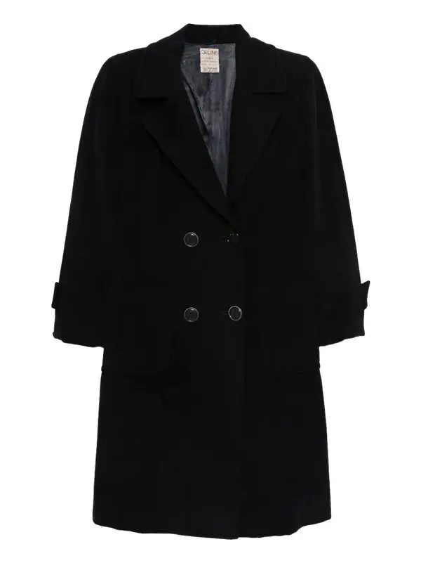 Celine 1980s Double-breasted Coat - Blue