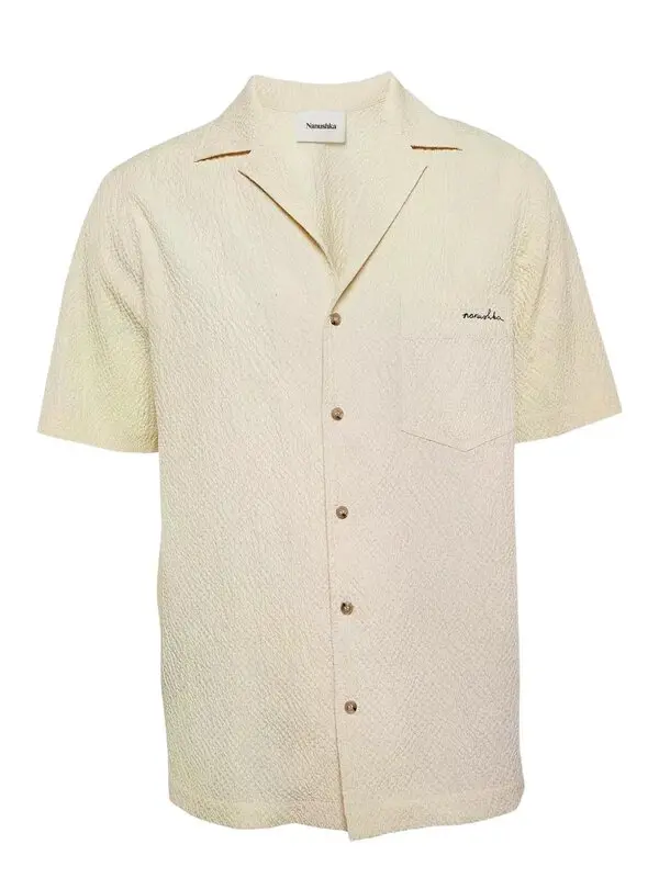 Nanushka Logo-embroidered Shirt - Yellow